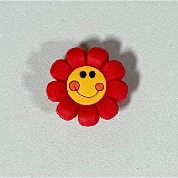 CROCS | Other | Crocs Red Smiley Face Daisy Flower Floral Shoes Shoe ...